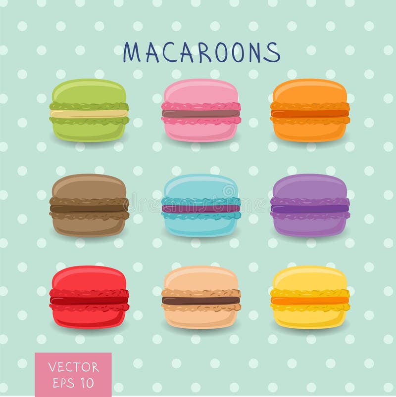 Set of Macaroons. Vector Illustration Stock Vector - Illustration of ...