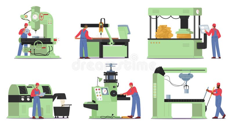 Set Machine Factory Industrial Manufacture, Construction Industry ...