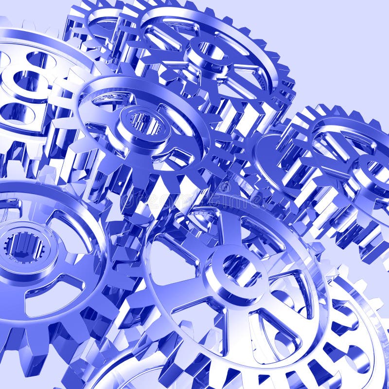 Set of machine gears stock illustration. Illustration of system - 35036317