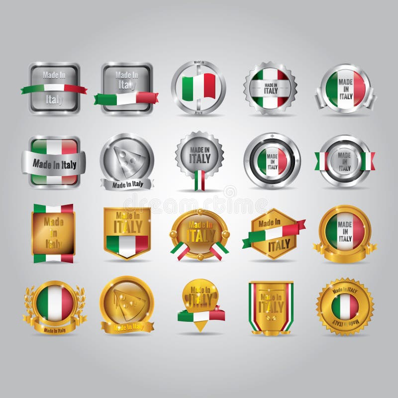 Set of Made in Italy Badges. Vector Illustration Decorative Design ...
