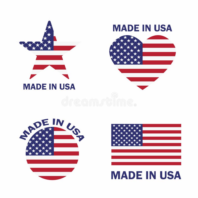 Made in USA Icon American Flag Clipart Stock Vector - Illustration of ...