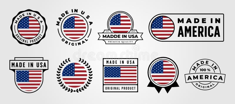 Set of Made in Usa Label Vector Symbol Illustration Design, Made in ...