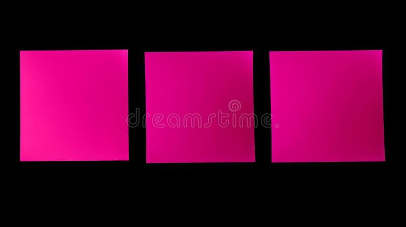 Set of Magenta Square Paper Notes on a Black Background. Brainstorming ...