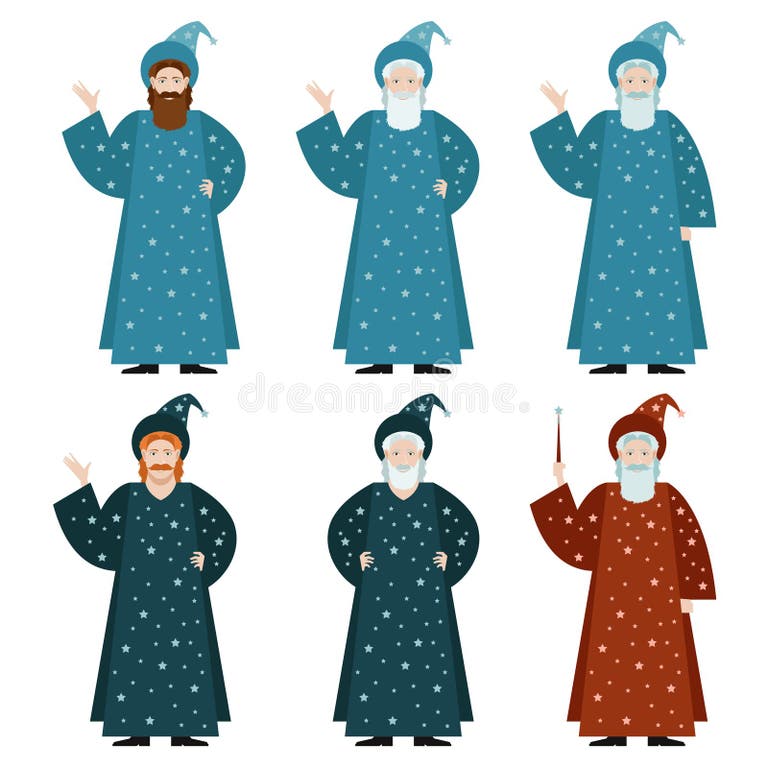 Set of Mages stock vector. Illustration of male, costume - 72556881