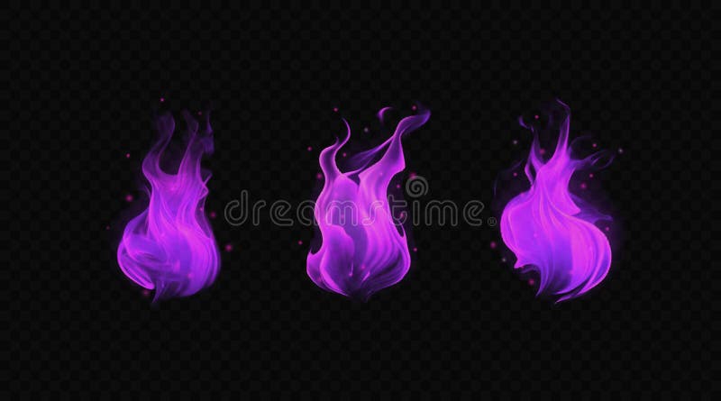 Bright Lilac Flame with Sparkles. Vector Illustration. Stock Vector ...