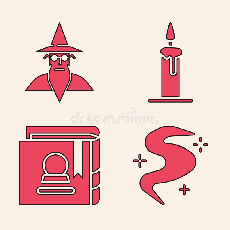 Set Magic Fog or Smoke, Wizard Warlock, Burning Candle in Candlestick ...