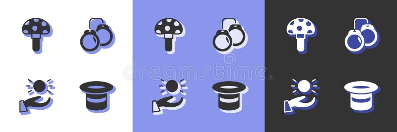 Set Magic Hat, Psilocybin Mushroom, Ball Levitating Above Hand and ...