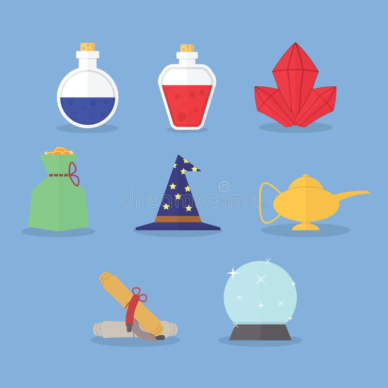 Set of magic icons stock vector. Illustration of wizard - 48368117