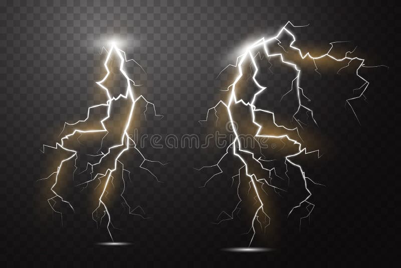 A Set of Magic Lightning and Bright Lighting Effects. Vector ...