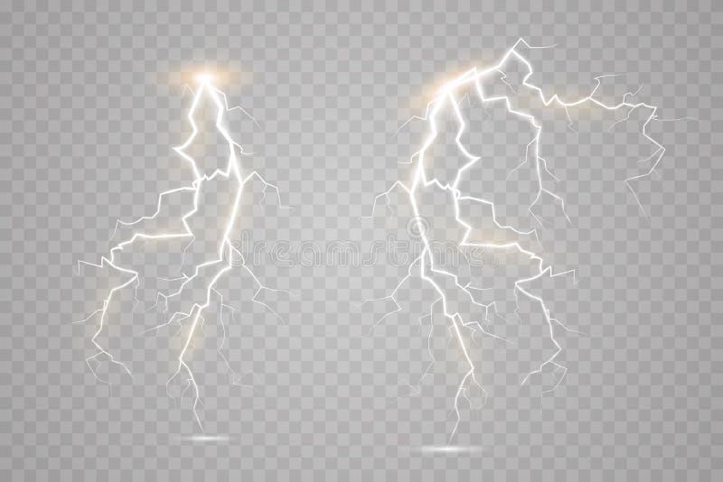 A Set of Magic Lightning and Bright Lighting Effects. Vector ...