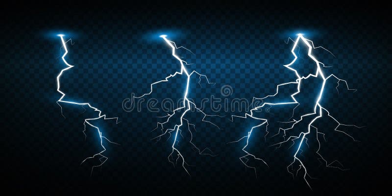 A Set of Magic Lightning and Bright Lighting Effects. Vector ...