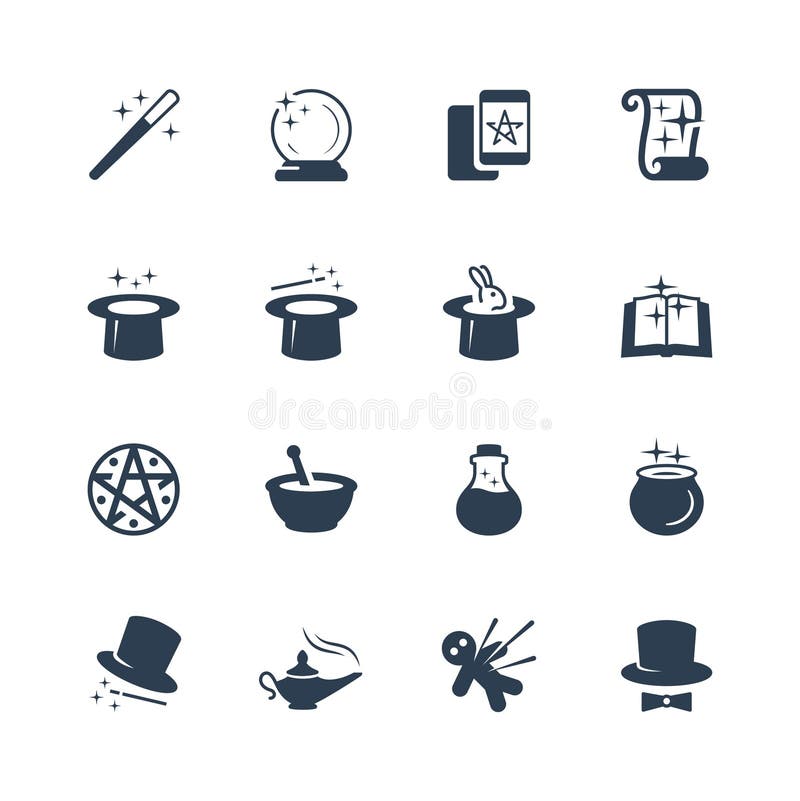 Set of magic related icons stock vector. Illustration of glyph - 164477548