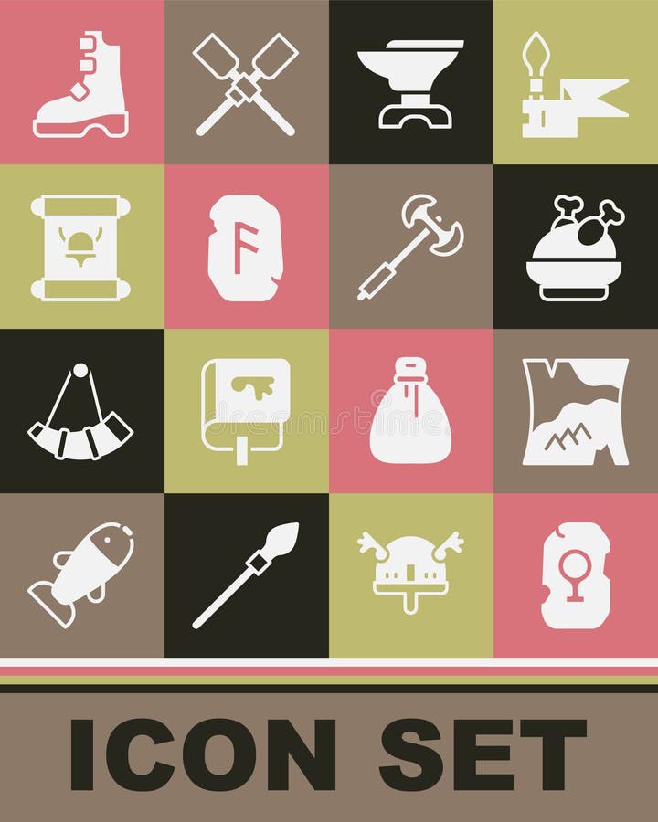 Set Magic Rune, Folded Map, Roasted Turkey or Chicken, Anvil for ...