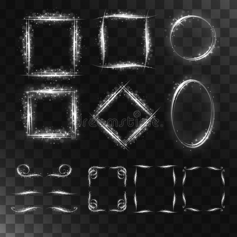 Set of Magic Sparkling Christmas Frames. Stock Vector - Illustration of ...