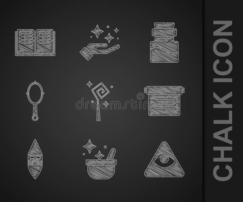 Set Magic Staff, Witch Cauldron, Masons, Ancient Magic Book, Wizard ...