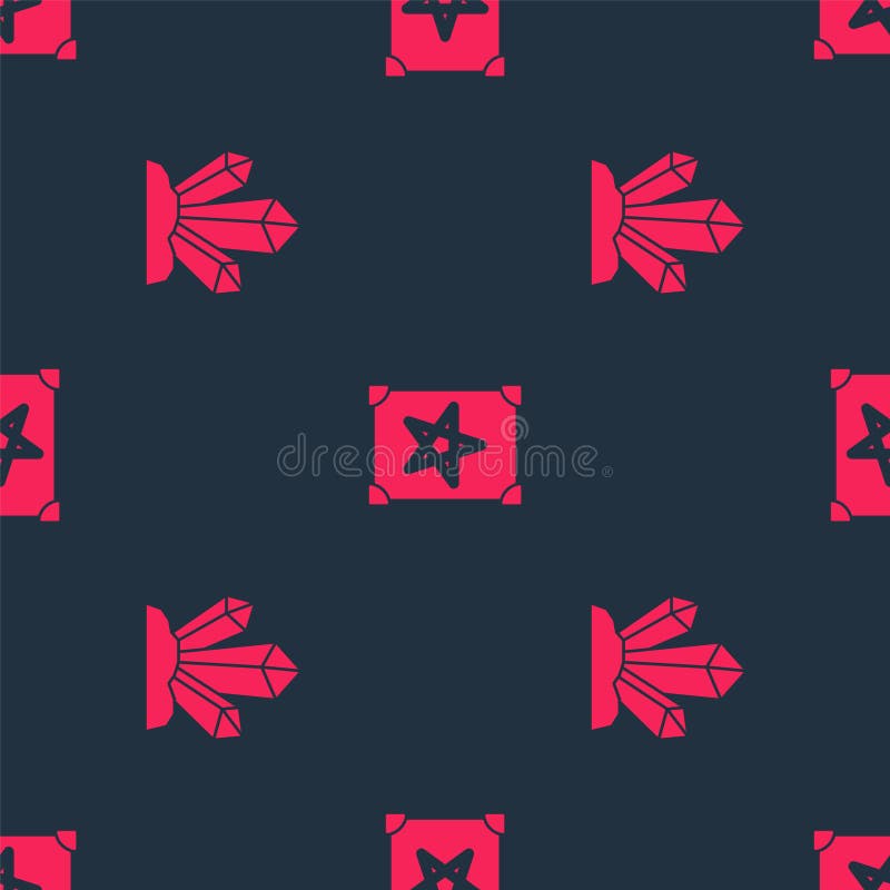 Set Magic Stone and Ancient Magic Book on Seamless Pattern. Vector ...