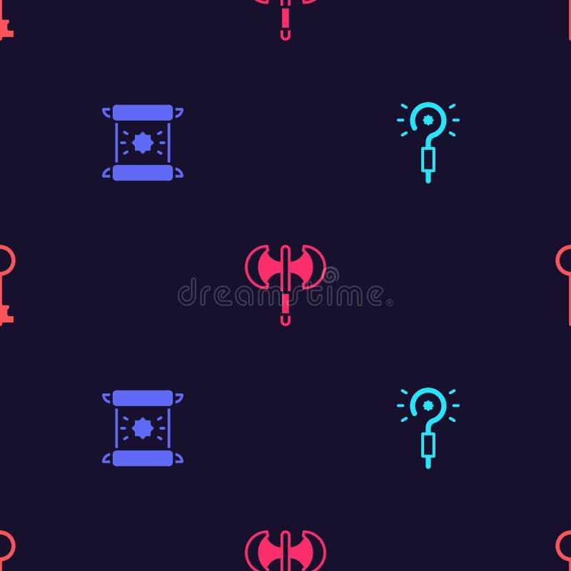 Set Magic Wand, Decree, Parchment, Scroll, Medieval Poleaxe and Old Key ...