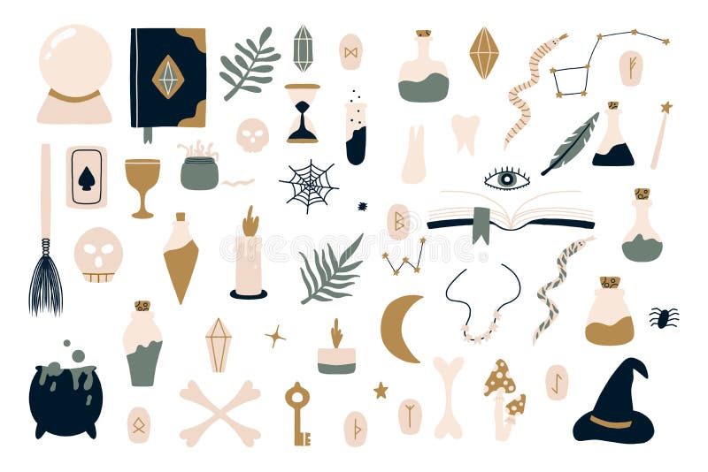 Set with Magical Elements. Magic Collection Stock Vector - Illustration ...