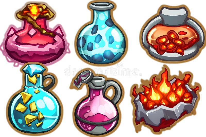 Set of Magical Potion Bottles. Neural Network AI Generated Art Stock ...
