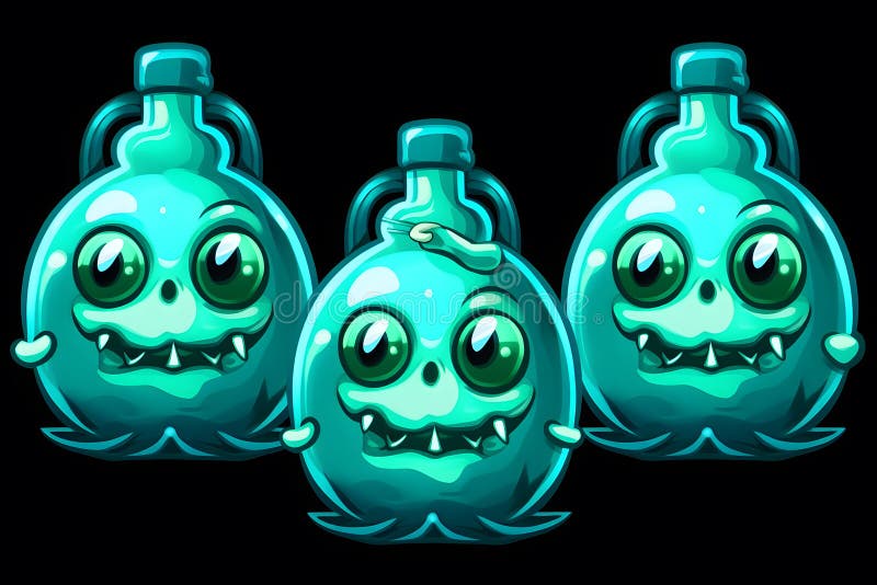 Set of Magical Potion Bottles. Neural Network AI Generated Art Stock ...