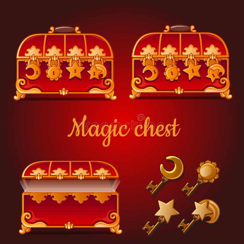 Magical chest of treasure stock illustration. Illustration of ...