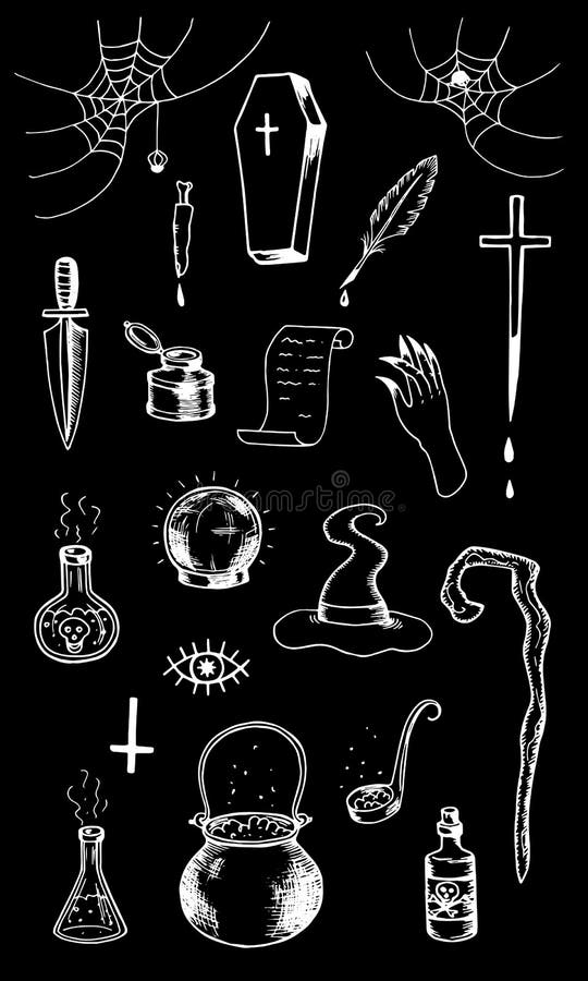 Magical spider tree - blue stock illustration. Illustration of paper ...