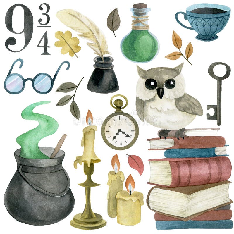 A Set of Magical, Witchcraft Things. School of Witchcraft and Magic ...