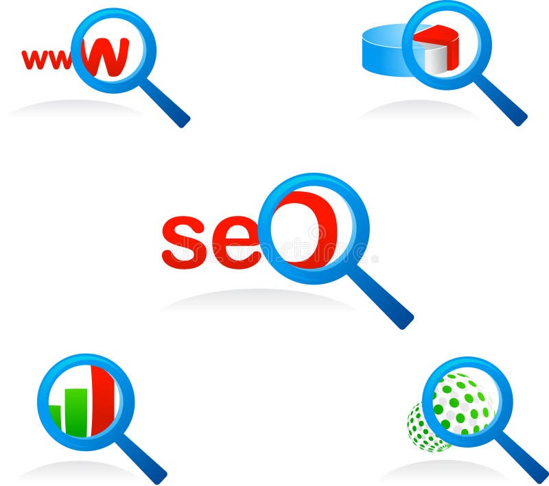 Set of Magnifier Glass Icons and Logos Stock Vector - Illustration of ...