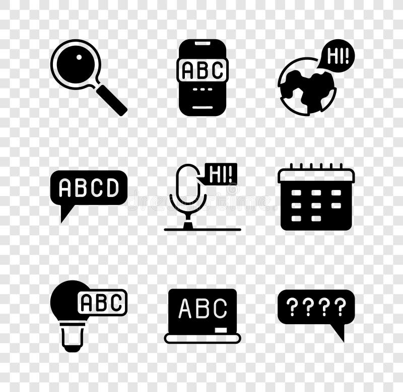 Set Magnifying Glass, Foreign Language Online Study, Learning Foreign ...