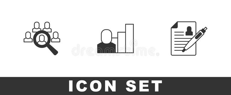 Set Magnifying Glass for Search Job, Productive Human and Resume Icon ... Set Magnifying Glass for Search Job, Productive Human and Resume Icon ...