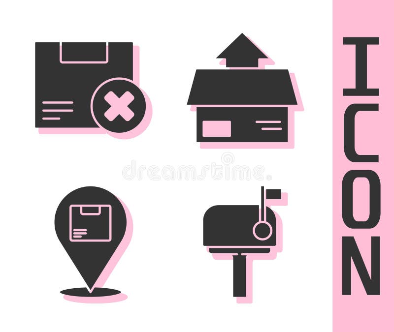 Set Mail Box, Carton Cardboard Box and Delete, Location with Cardboard ...