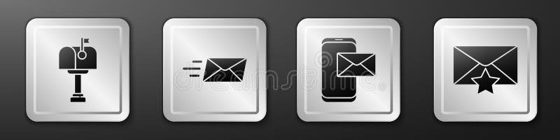 Set Mail Box, Express Envelope, Mobile and Envelope and Envelope with ...