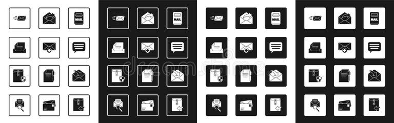 Set Mail Box, Received Message Concept, Drawer with Document, Express ...