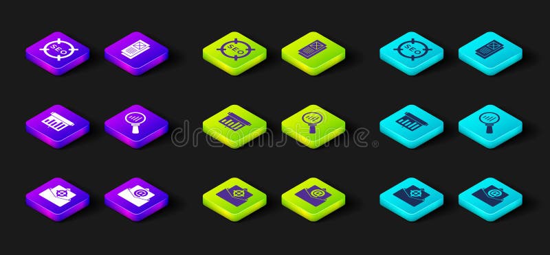 Set Mail and E-mail, Board with Graph Chart, Magnifying Glass Analysis ...