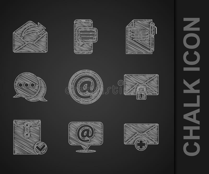 Set Mail and E-mail, on Speech Bubble, Received Message Concept, Lock ...