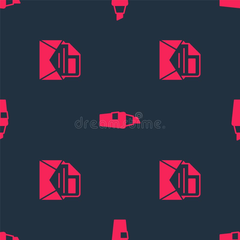 Set Mail and E-mail and Marker Pen on Seamless Pattern. Vector Stock ...
