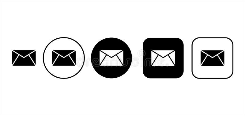 Set of Mail Envelope Icons for Business or for Web. Email Icon Button ...