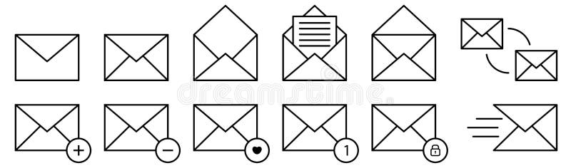 Set of mail icons stock vector. Illustration of post - 267355789
