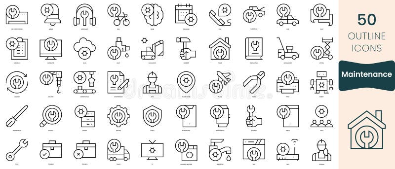 Set of Maintenance Icons. Thin Linear Style Icons Pack Stock Vector ...