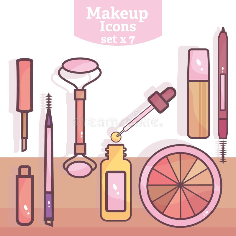 Set of Makeup Icons Fashio Incons Vector Stock Vector - Illustration of ...