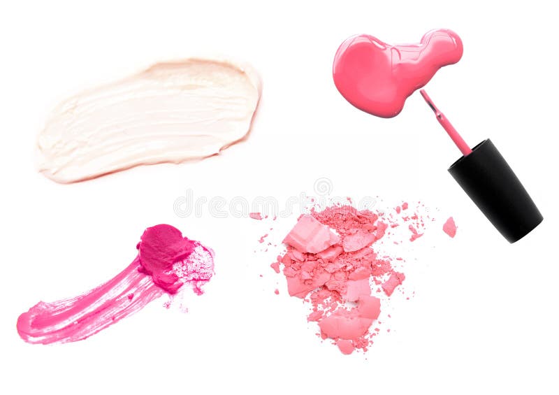 Set of Makeup Samples on White Background Stock Photo - Image of ...