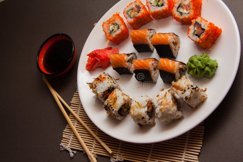 Set of maki stock image. Image of dark, closeup, maki - 63538443