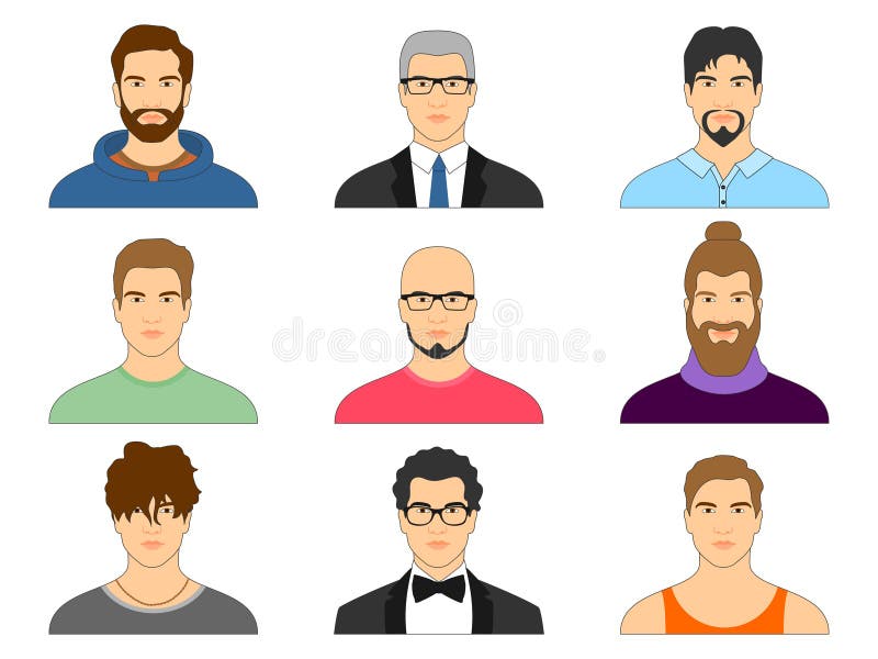 Set of male avatar. stock vector. Illustration of avatar - 108604537
