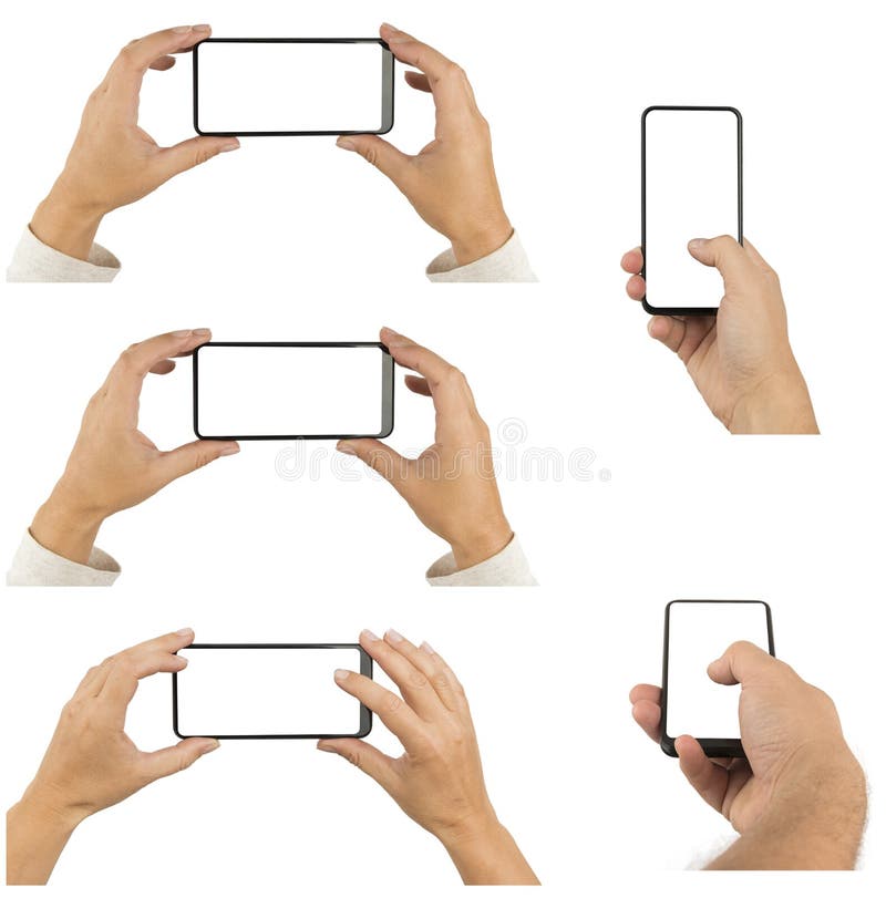 Set of Male and Female Hands with Modern Smartphone Stock Image - Image ...