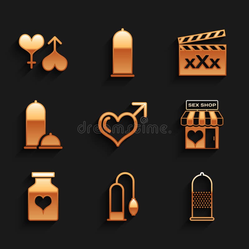 Set Male Gender And Heart Penis Pump Condom Safe Sex Sex Shop