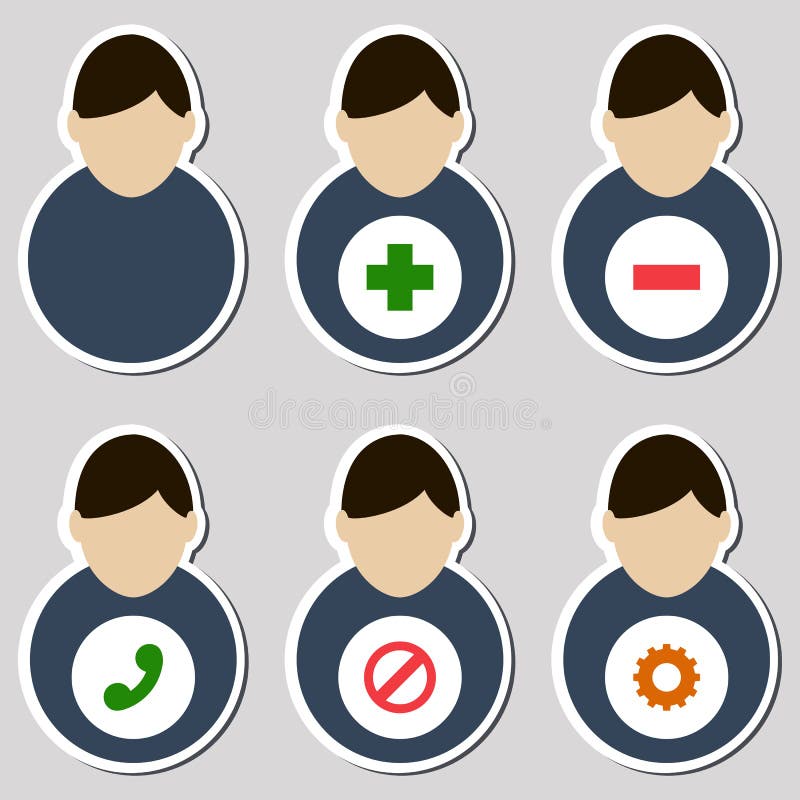 Set of male user icons stock vector. Illustration of group - 65260992