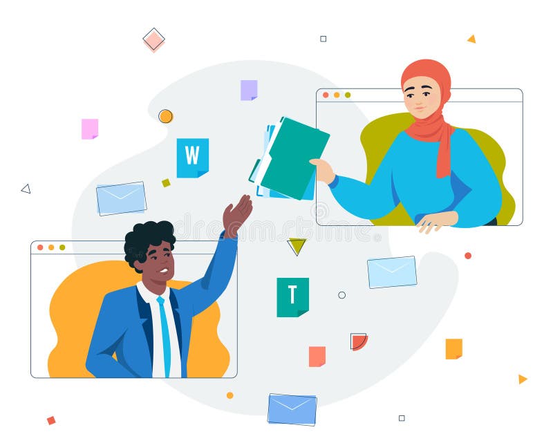 Virtual Collaboration. Send Documents through Virtual Communication ...