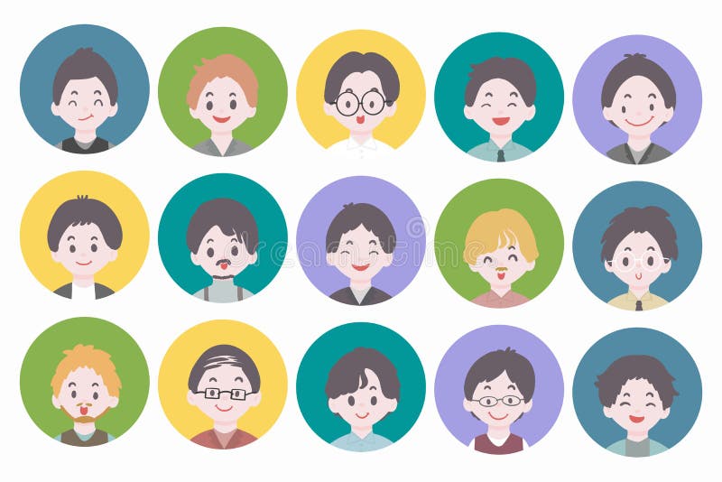 Set of Man and Businessman Avatar User Stock Illustration ...