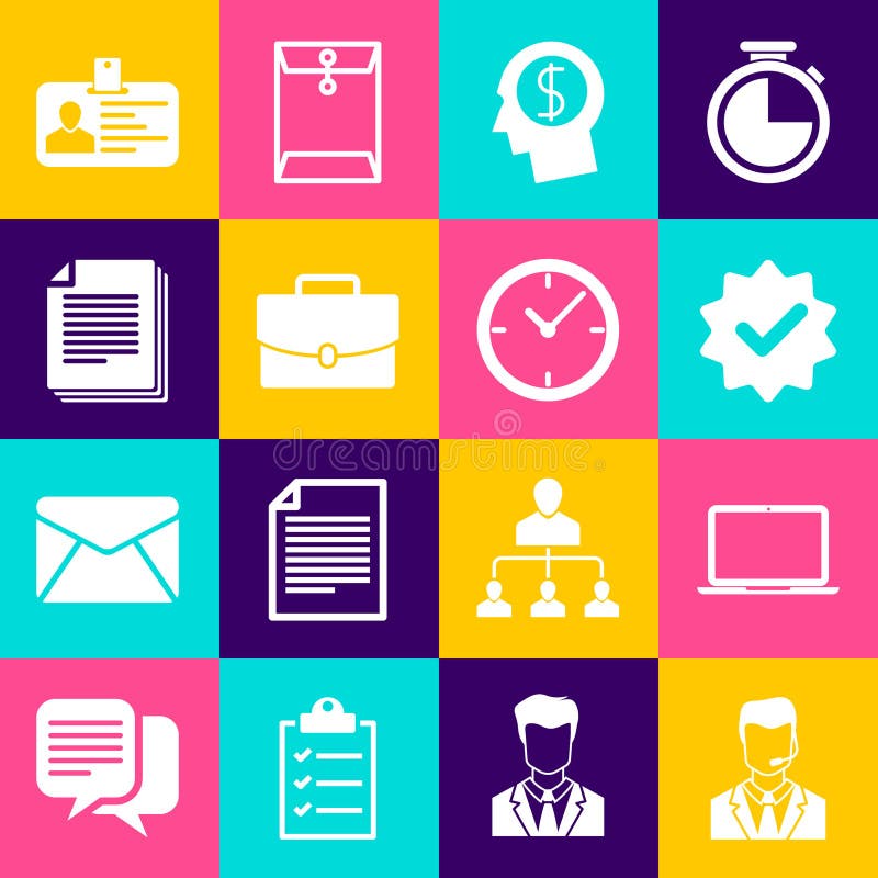 Set Man with a Headset, Laptop, Approved and Check Mark, Business Man ...