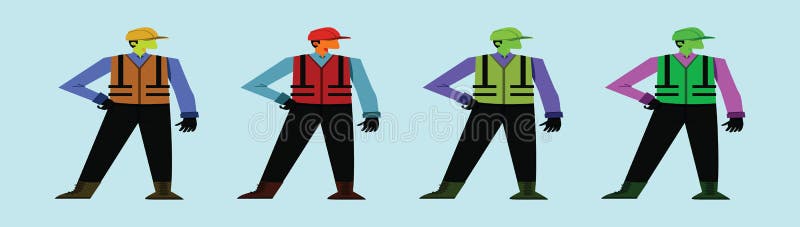 Set of Man with Personal Protective Accessories for Protection Cartoon ...